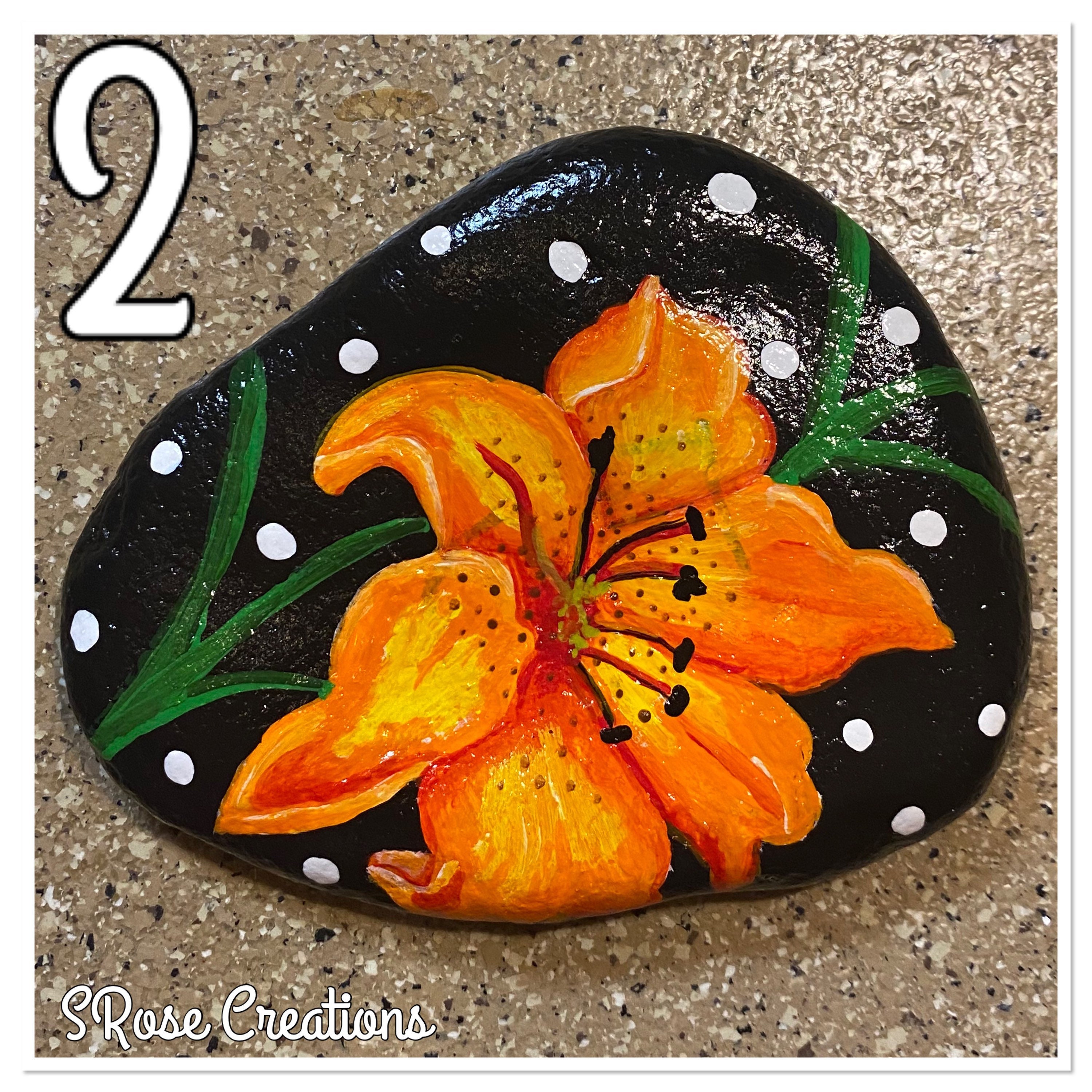 Fancy Flower Painted Rock - Etsy