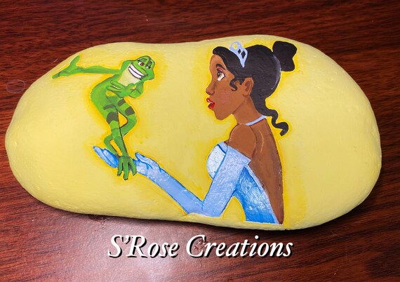 Princess and the Frog Princess Tiana Inspired Painted Rock - Etsy