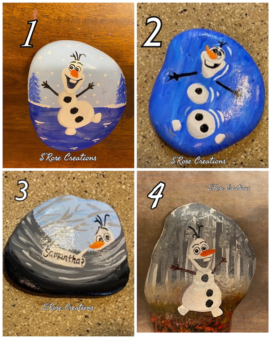 Olaf Painted Rock - Etsy