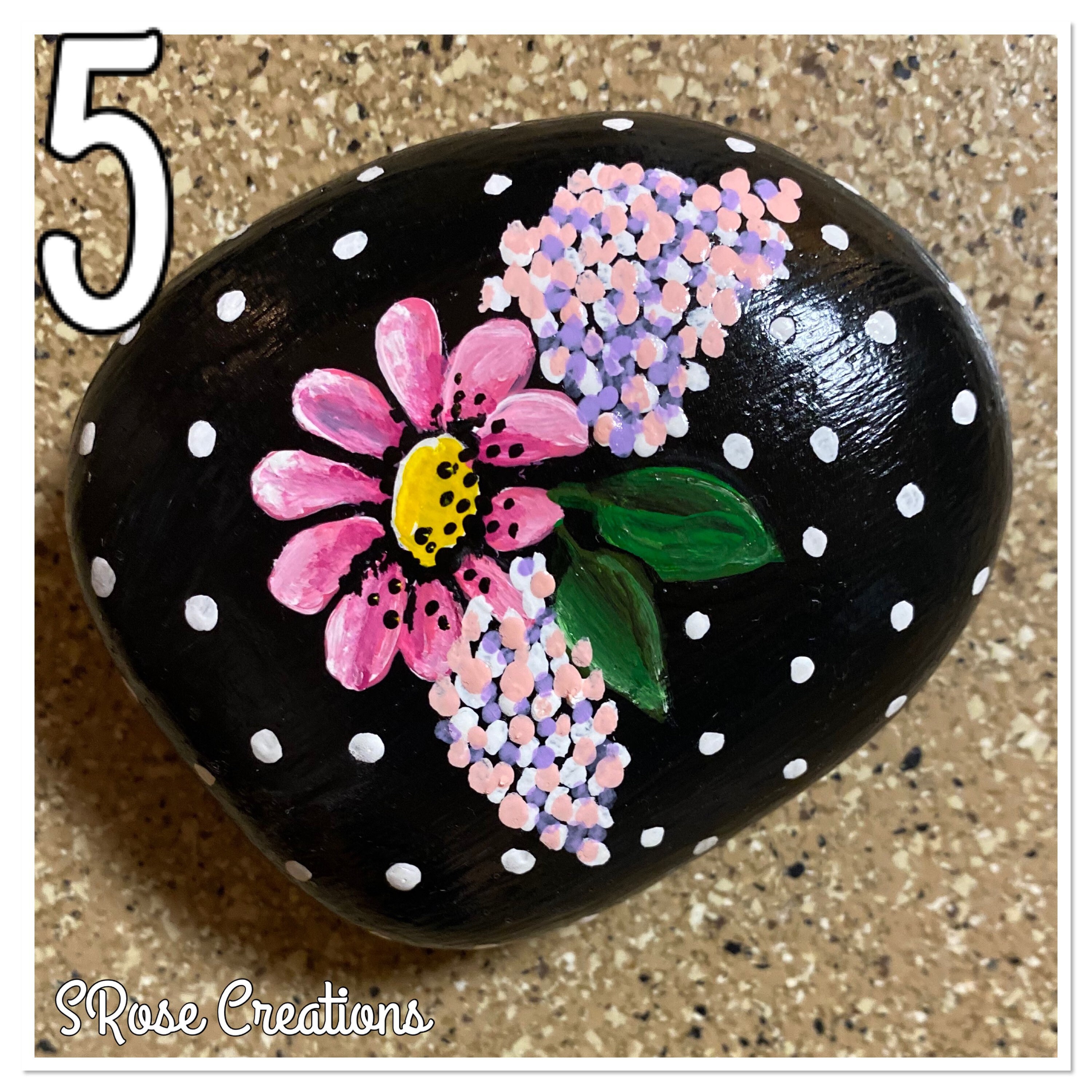 Fancy Flower Painted Rock - Etsy
