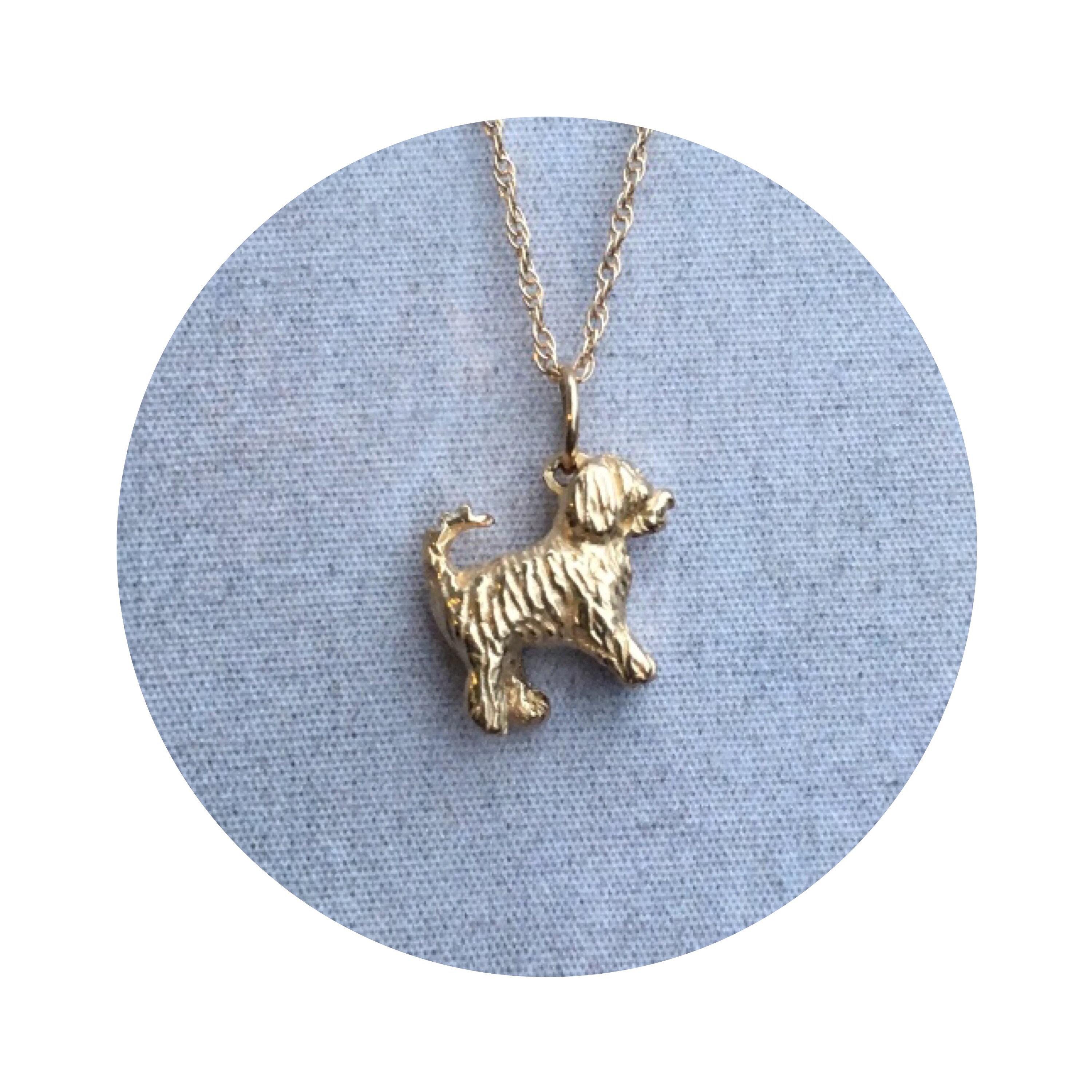 Travis Goldendoodle Labradoodle Dog Charm / Pendant in 14k - Etsy