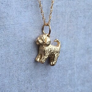 Travis Goldendoodle Labradoodle Dog Charm / Pendant in 14k Yellow Gold ...