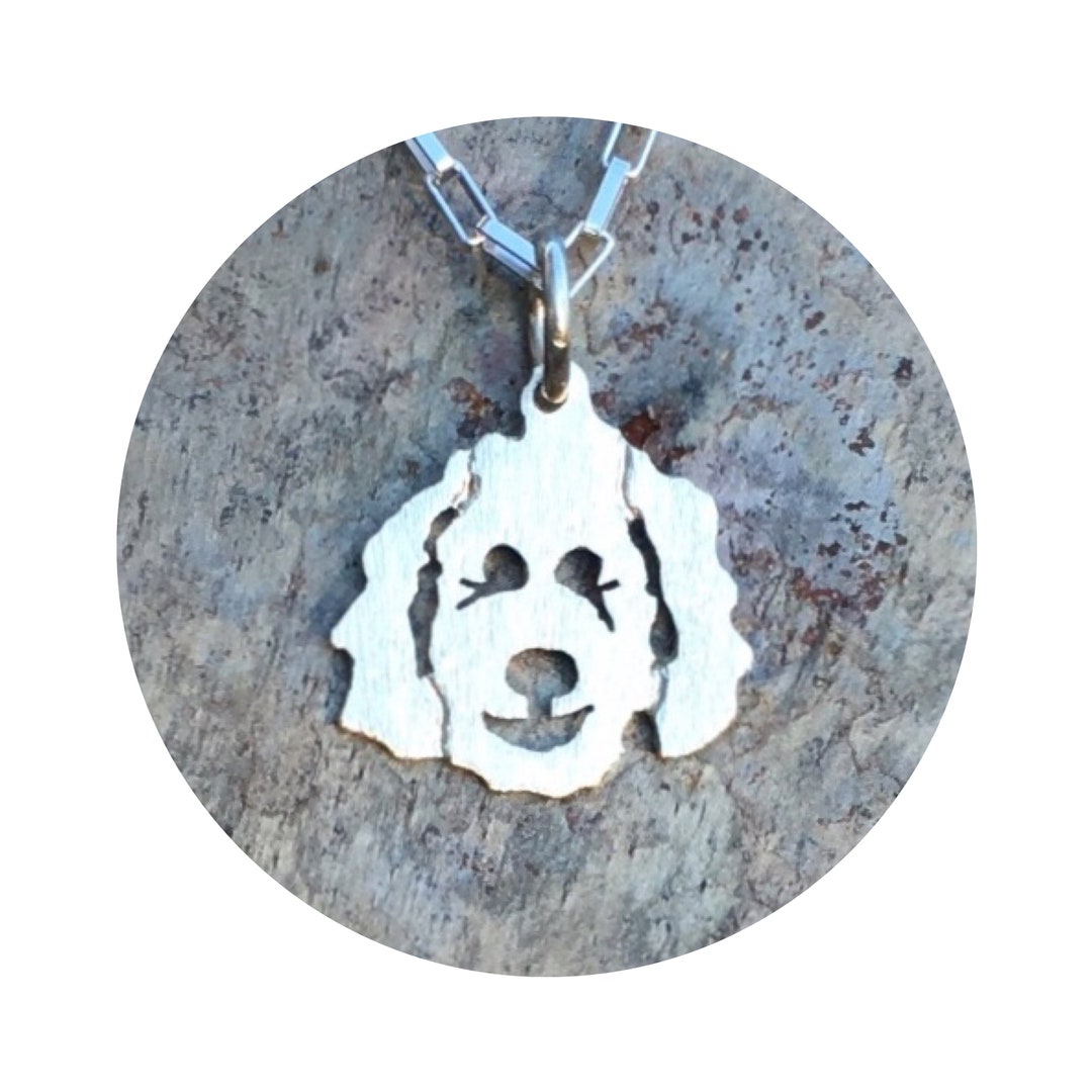 Clyde Goldendoodle Labradoodle Dog Pendant / Charm in Sterling Silver ...
