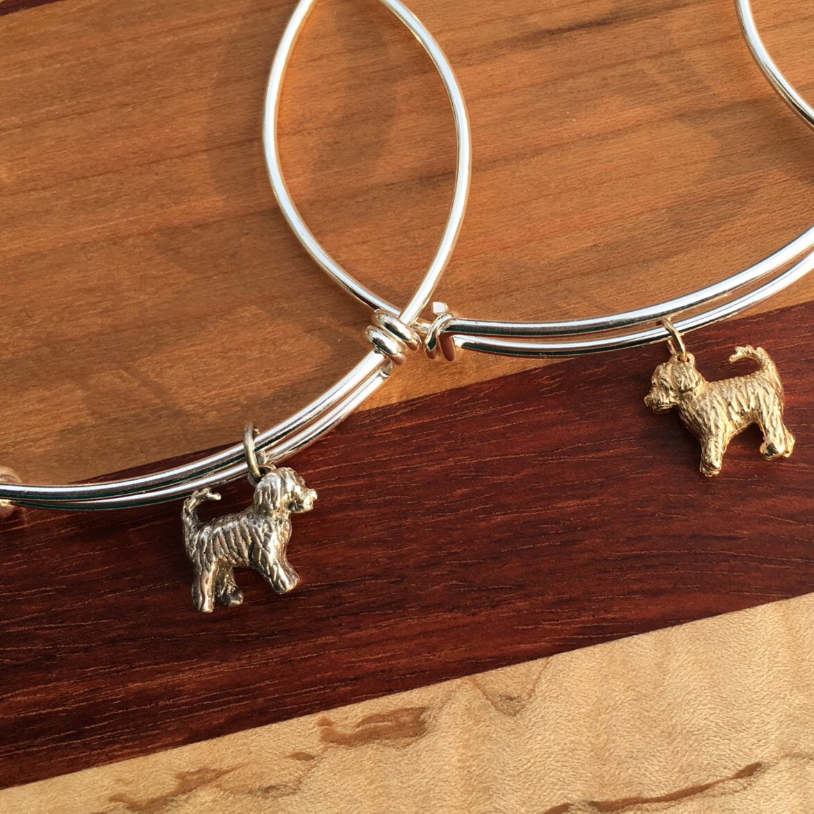 Travis Goldendoodle Labradoodle Dog Travis Bangle Bracelet in Oxidized ...