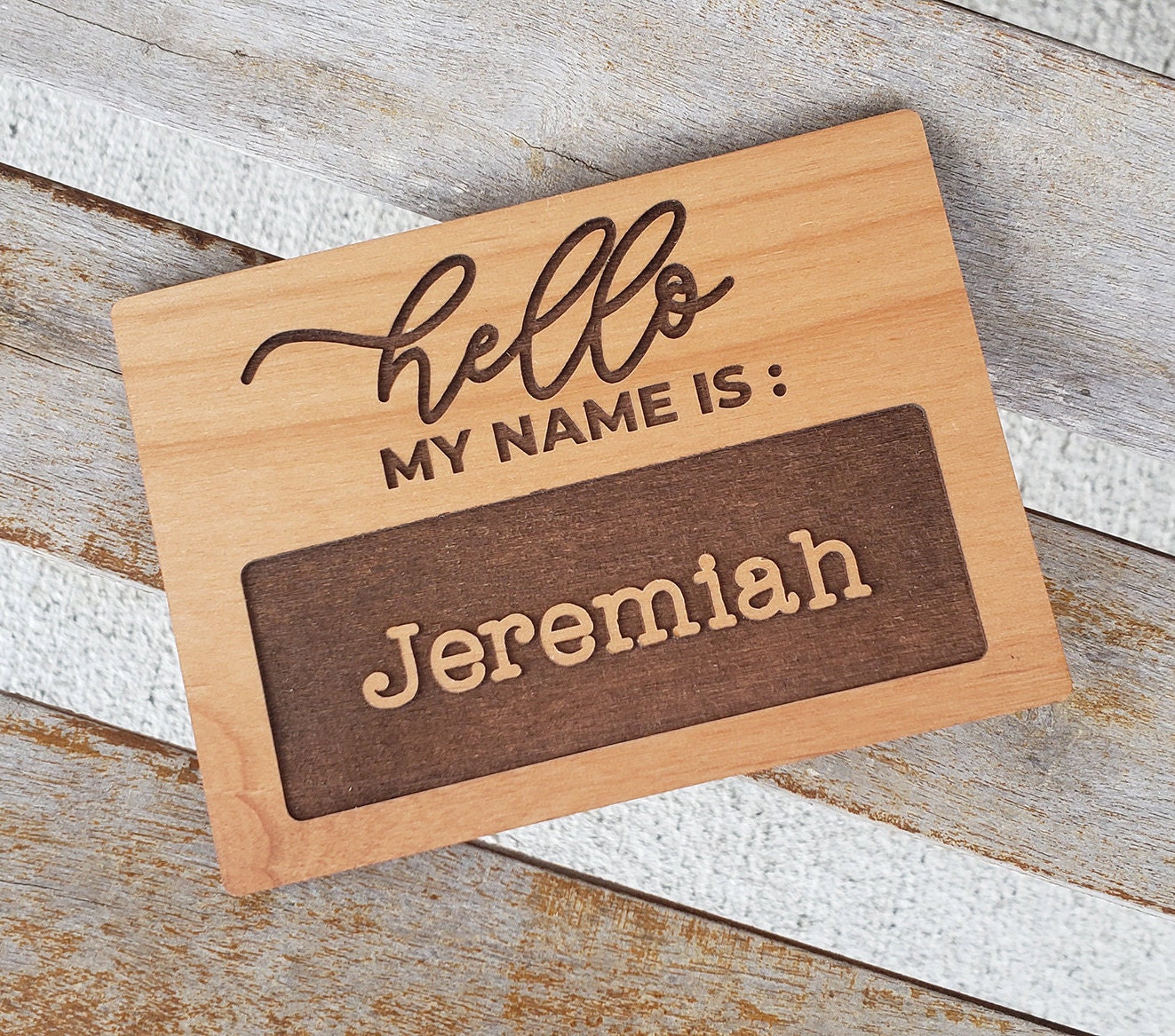 Hello My Name is Sign Wooden Hello My Name is Sign Birth | Etsy