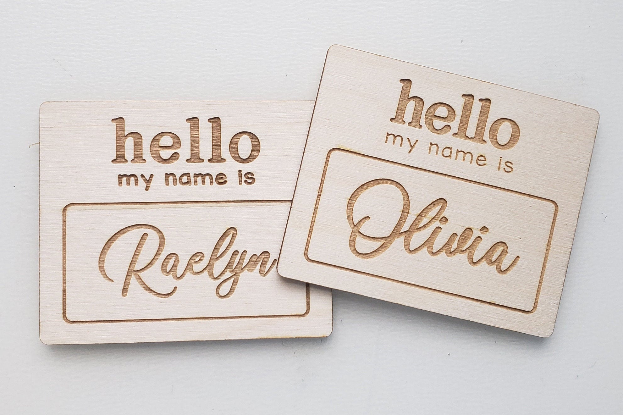 Hello My Name is Sign Wooden Hello My Name is Sign Birth | Etsy