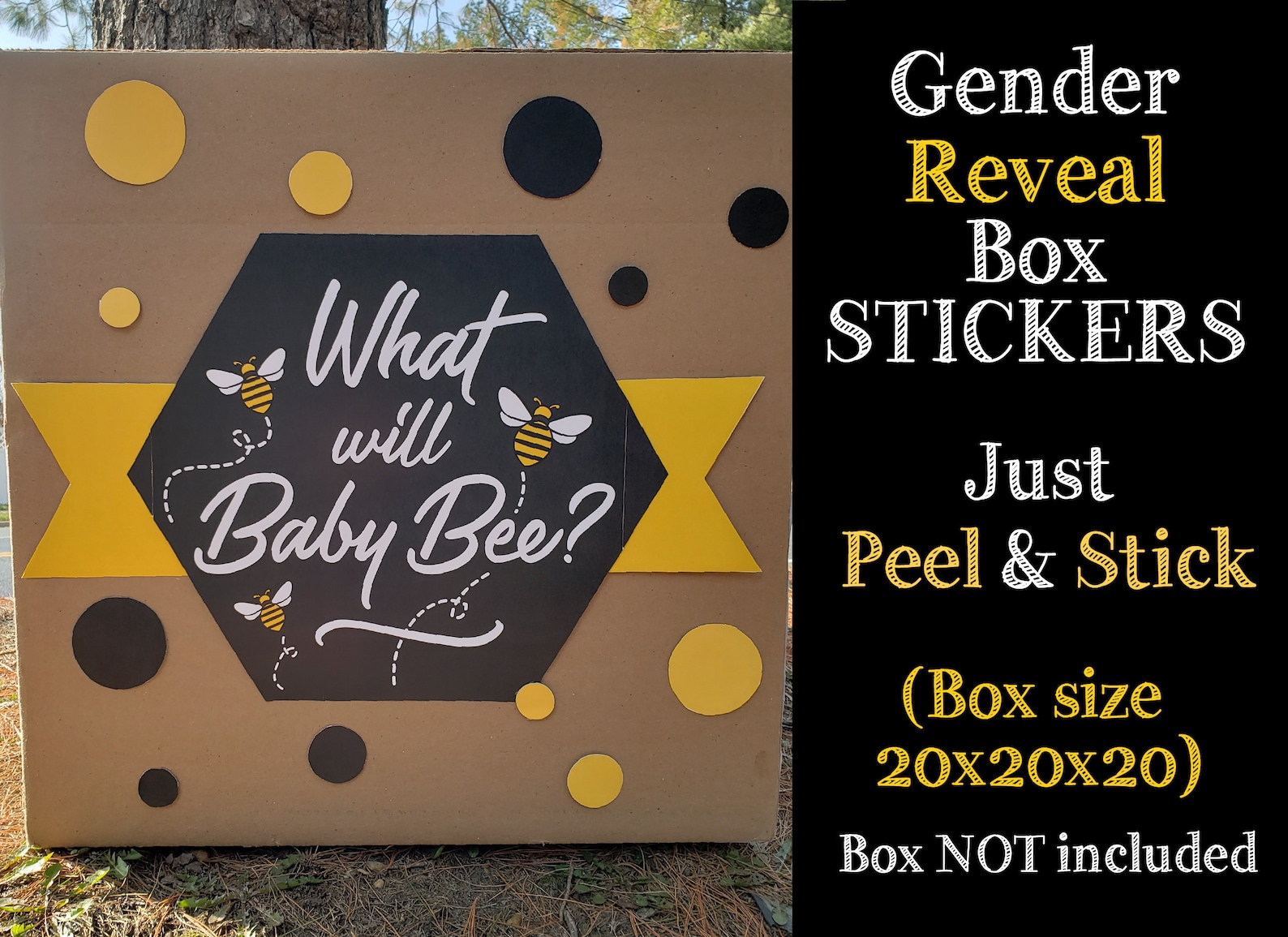 What Will Baby Bee / Gender Reveal Box Sign/ Gender Reveal Box Stickers ...