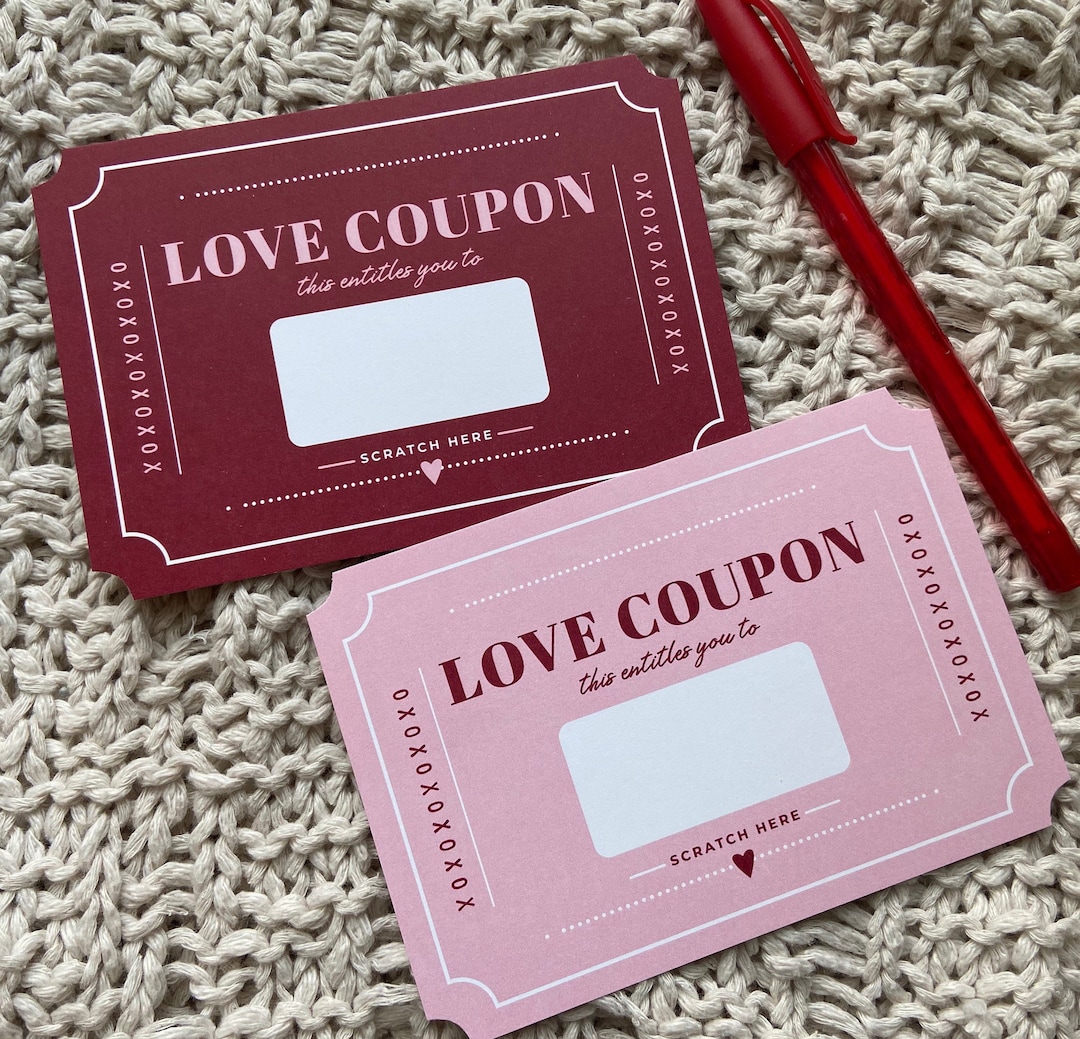 Scratch off Love Coupon | Love Tokens | for Her | for Him | Valentines ...