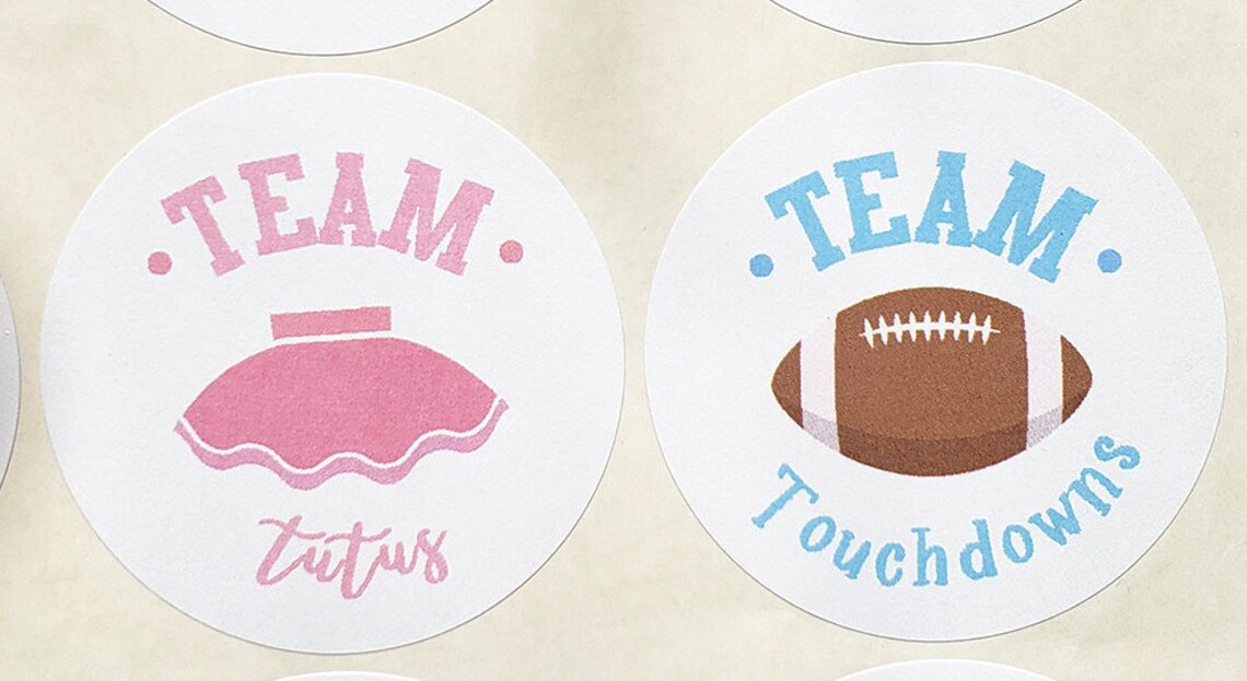 Touchdown Tutu Gender Reveal Stickers / Team Tutu Team - Etsy
