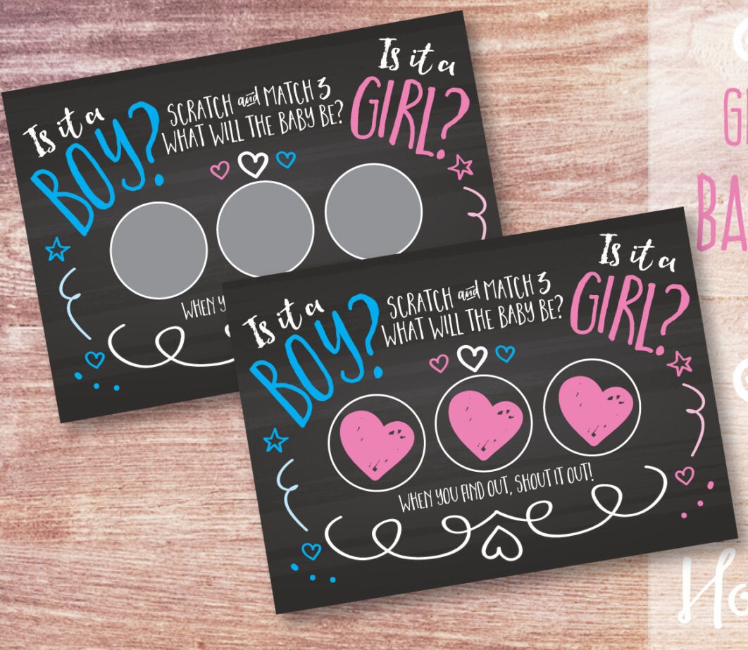 10 Gender Reveal Scratch off Game Cards | Etsy