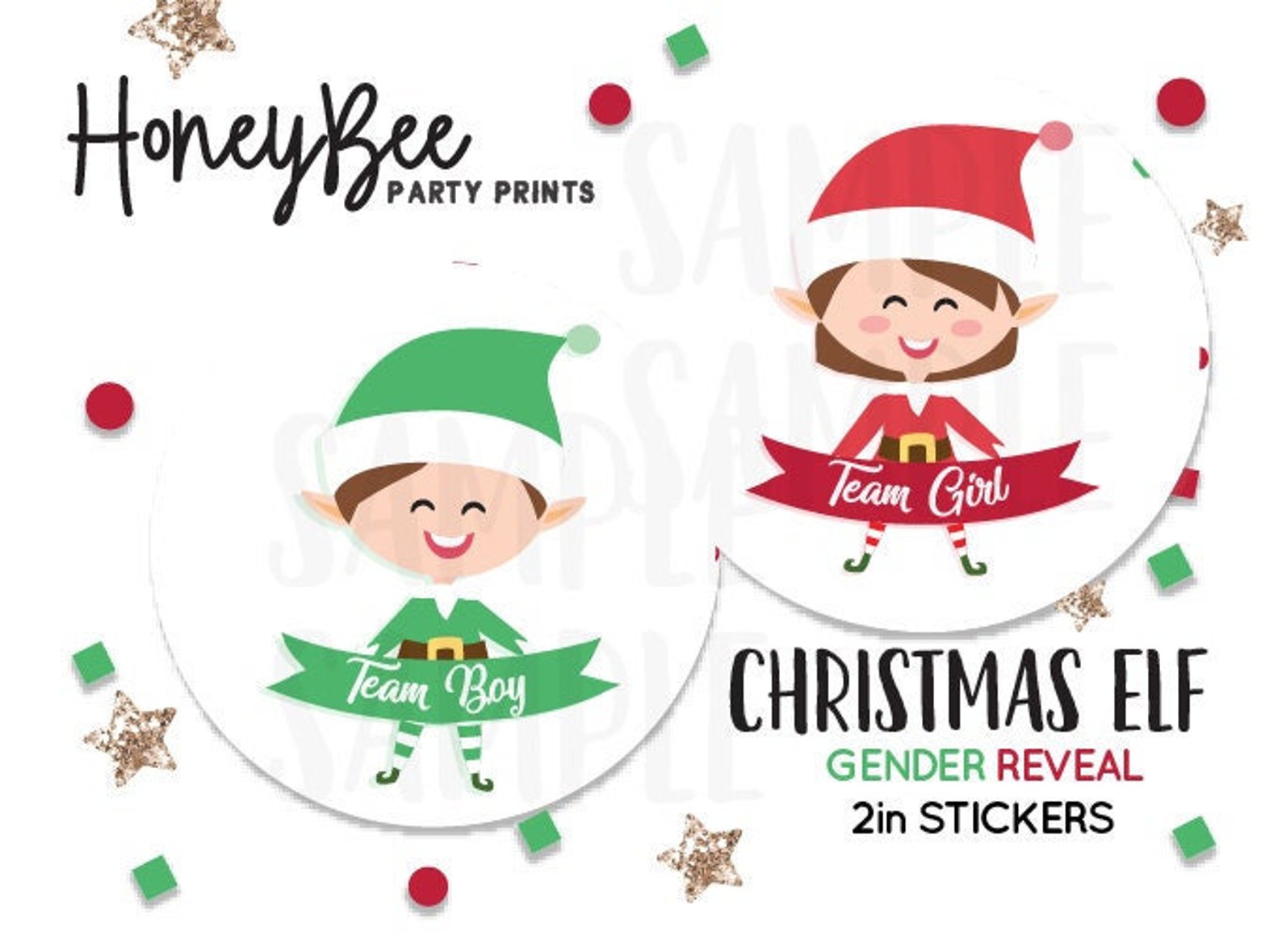What the Elf Christmas Elf Gender Reveal Stickers Team Boy - Etsy