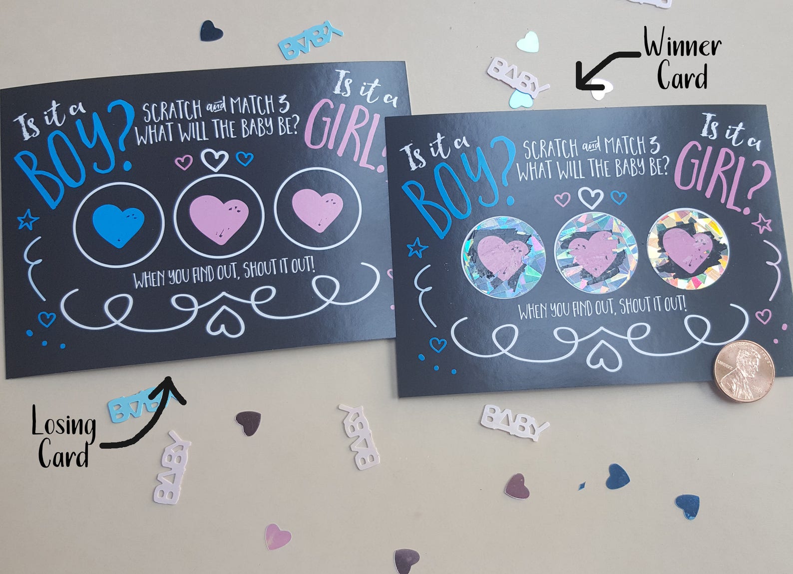 10 Gender Reveal Scratch off Game Cards - Etsy