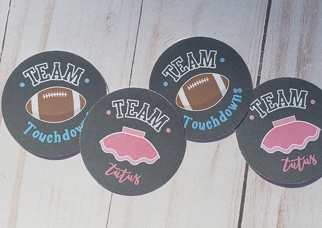 Touchdown Tutu Gender Reveal Stickers / Team Tutu Team Touchdown ...
