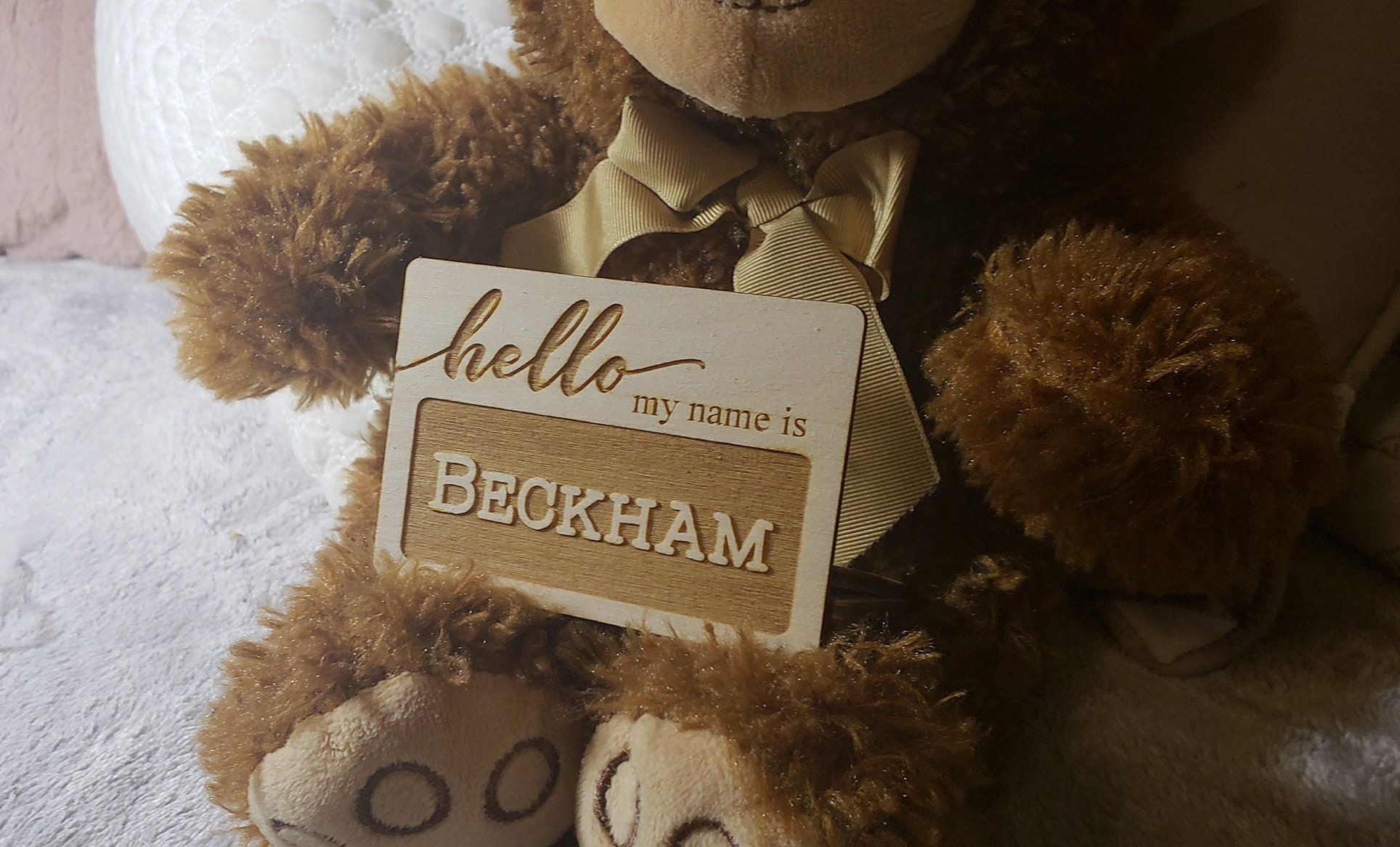 Wooden Hello My Name is Sign | Hello My Name is Sign | Birth ...