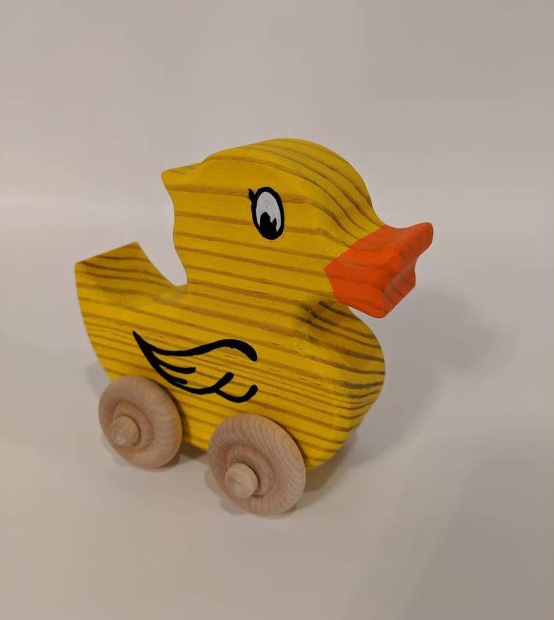 Wooden Push Duck Toy- Push Toy- Push Duck- Wooden Push Toy- Handmade ...