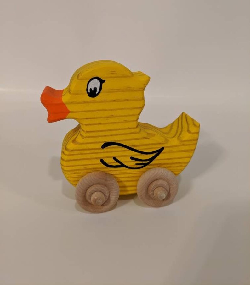 Wooden Push Duck Toy- Push Toy- Push Duck- Wooden Push Toy- Handmade ...