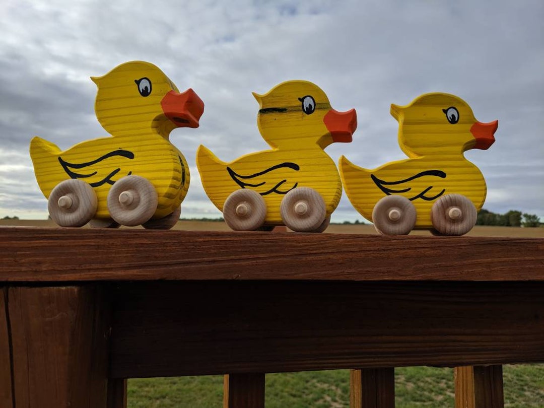 Wooden Push Duck Toy- Push Toy- Push Duck- Wooden Push Toy- Handmade ...