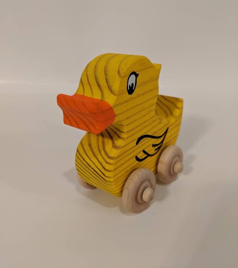 Wooden Push Duck Toy- Push Toy- Push Duck- Wooden Push Toy- Handmade ...