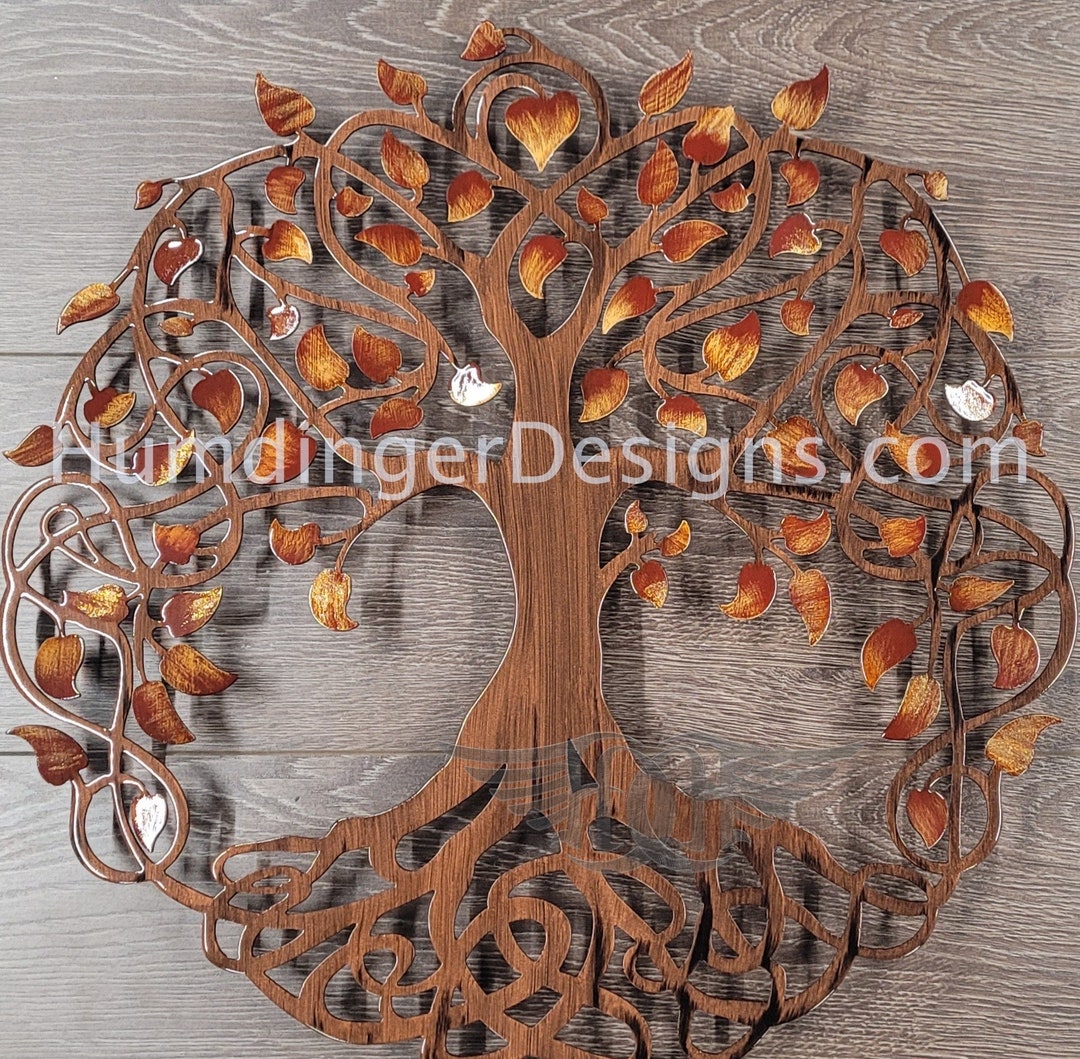 Red and Gold Infinity Tree Metal Tree Wall Art - Etsy
