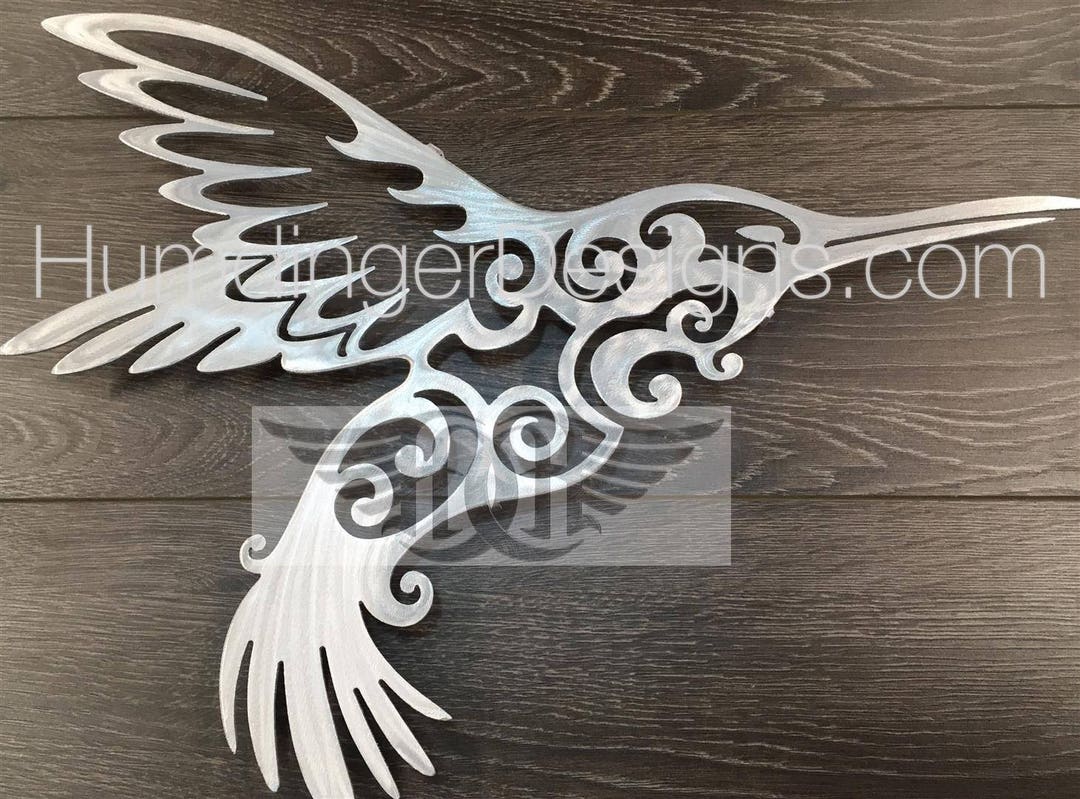 Hummingbird Metal Wall Art, Hand Ground Aluminum Decor - Etsy
