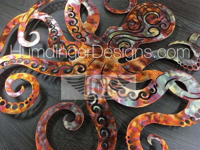 Octopus Copper Metal Wall Art Outdoor 7th Anniversary - Etsy