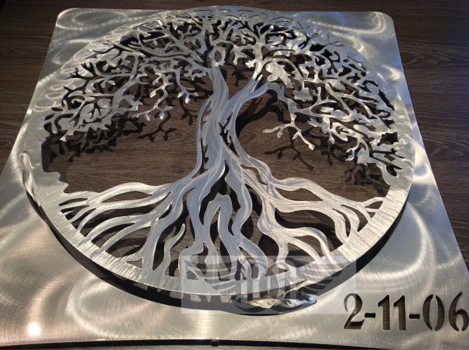 Brushed Aluminum 3D Tree of Life Wall Art - Etsy