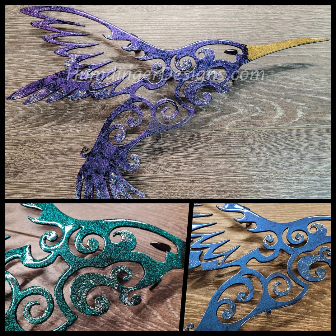 Hummingbird Metal Wall Art - Bling Collection - Metal Wall Decor - Free ...