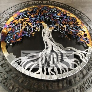 Tree of Life Metal Wall Art – Infinity Poem, Stainless Steel, 36 Inch ...