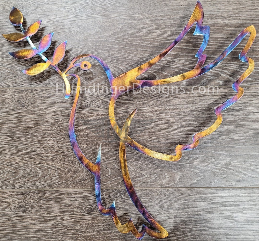 Peave Dove - Metal Wall Art - Stainless Steel - Dove - Olive Branch ...