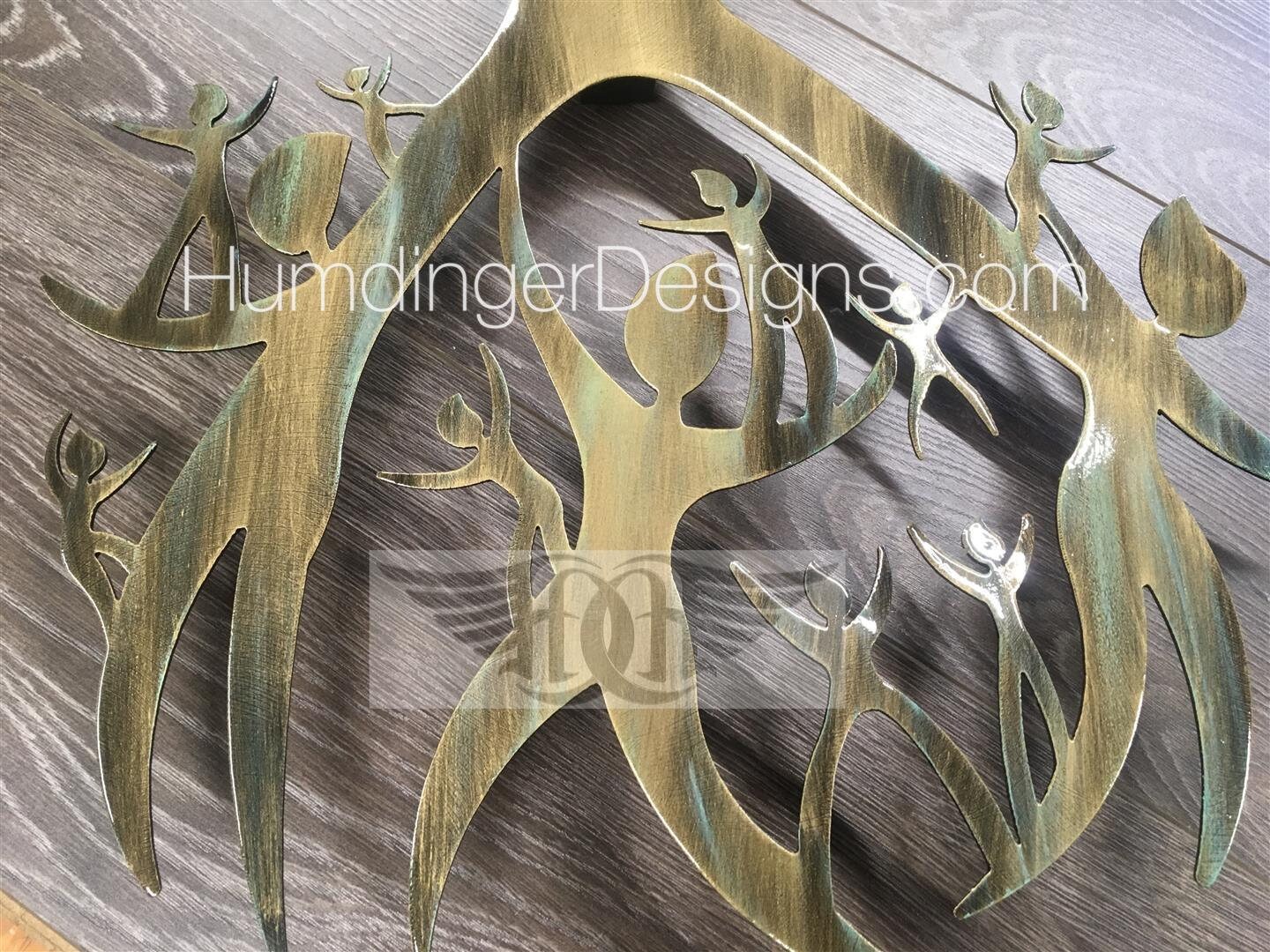 Family Tree Metal Wall Decor Wall Sculpture - Brass Verdigris ...