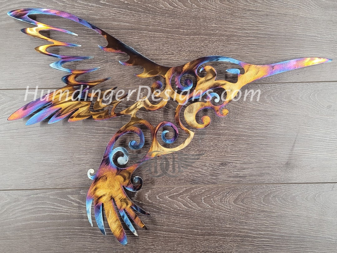 11th Anniversary Heated Stainless Steel Hummingbird Wall Art - Etsy