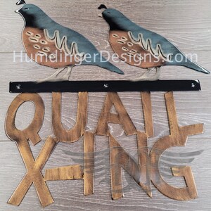 Quail Crossing - Quail X-ING - Sign - Metal Art for Yard and Garden ...
