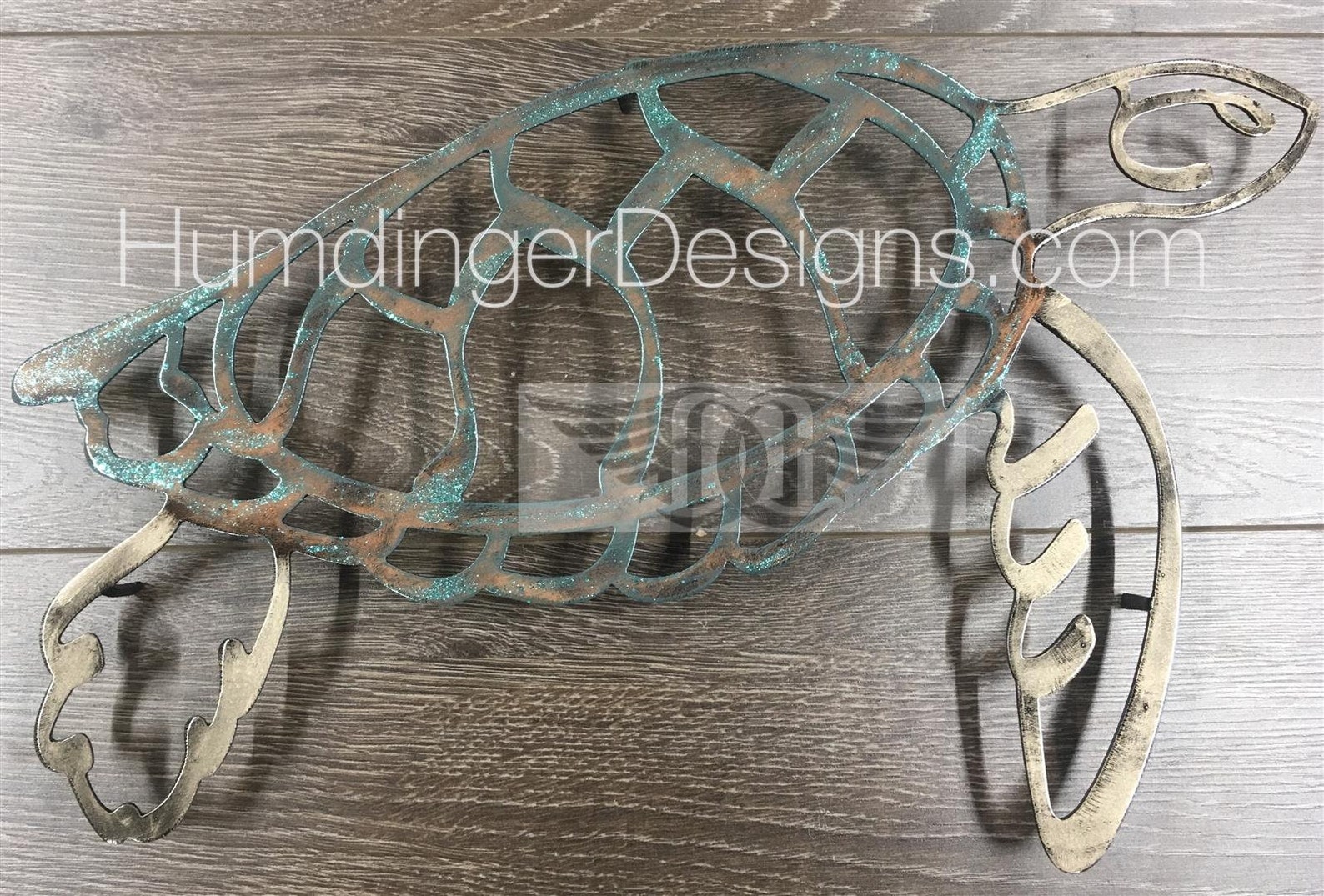 Sea Turtle Metal Art Wall Decor Copper Patina Sparkle | Etsy