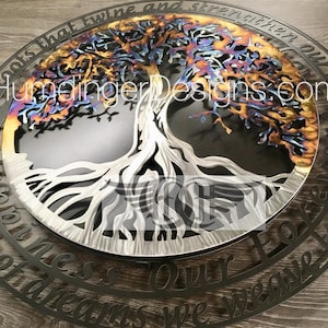 Tree of Life Metal Wall Art – Infinity Poem, Stainless Steel, 36 Inch ...