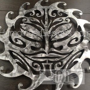 Metal Wall Art Sun Face in Stainless Steel by Humdinger Designs - Etsy