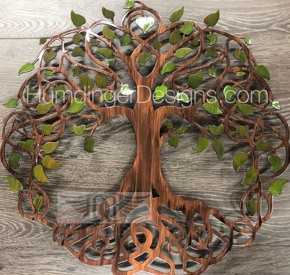 Green Pearl Leaf Infinity Tree of Life - Etsy
