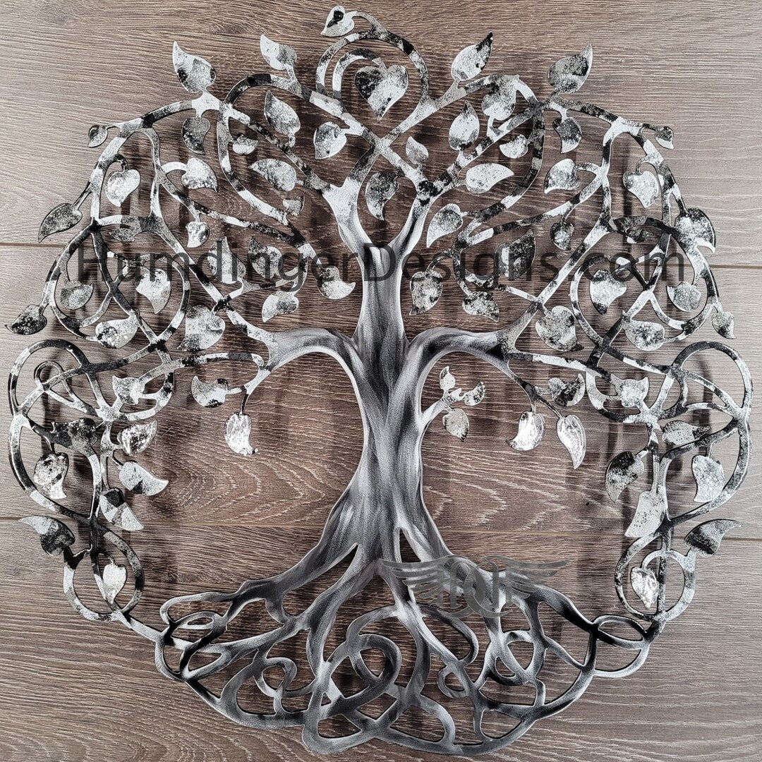 Infinity Tree - Tree of Life - Metal Wall Art - Shades of Gray - Extra ...