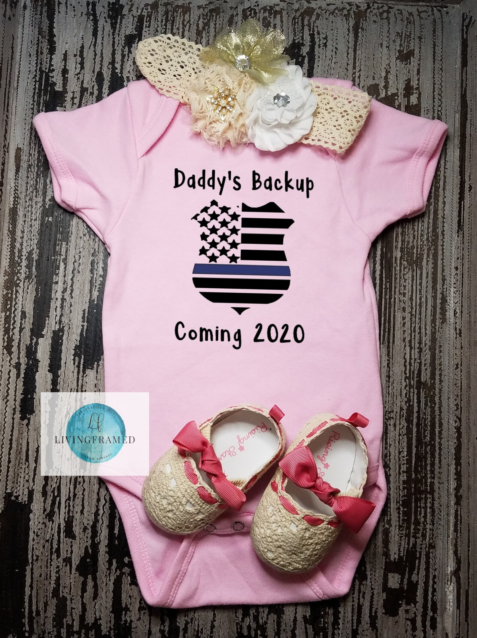 Daddy's Backup Police Baby Bodysuit, New Baby Gift - Etsy