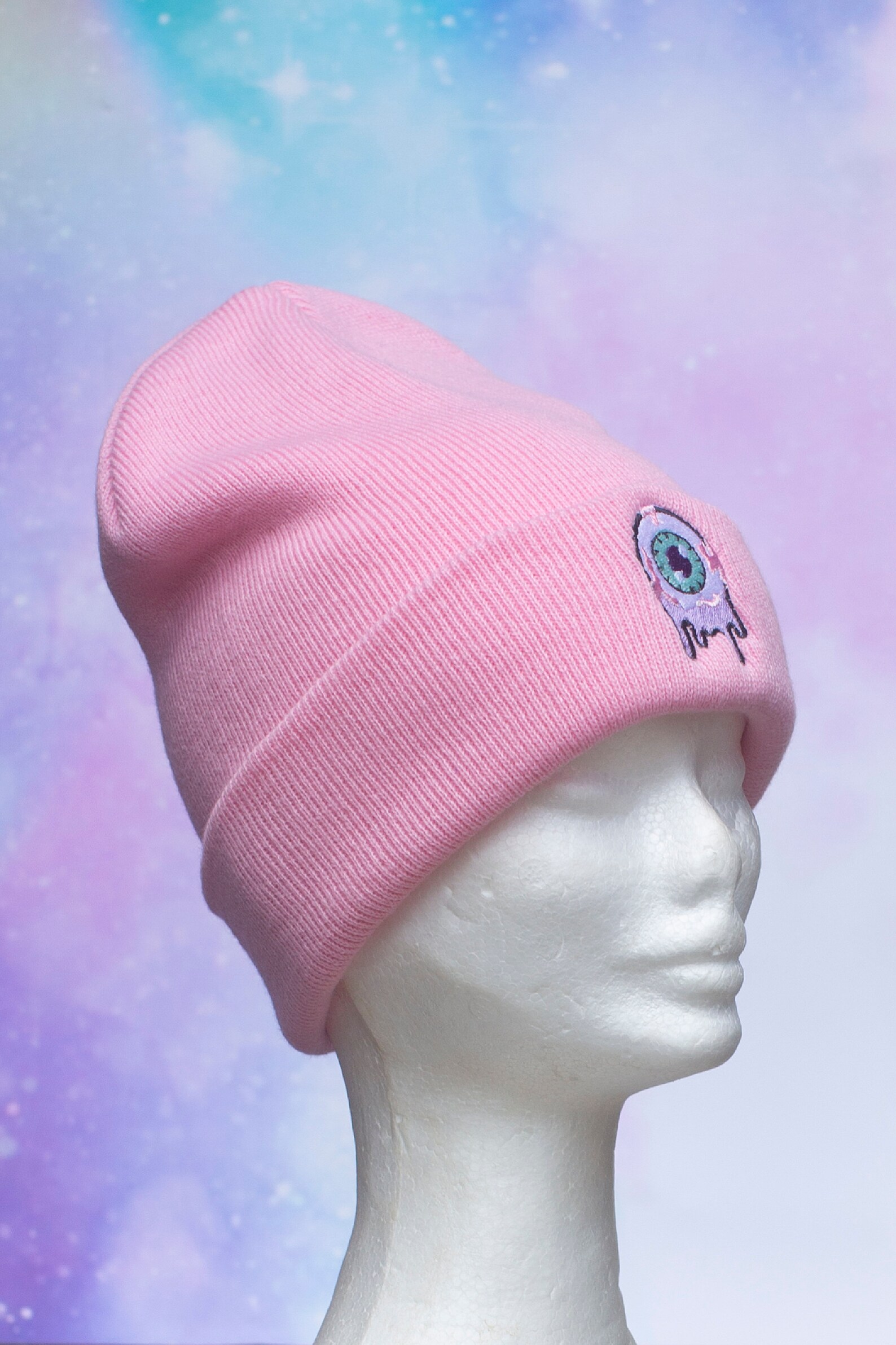 Pastel Goth Drippy Eyeball | Embroidered Beanie! - Etsy