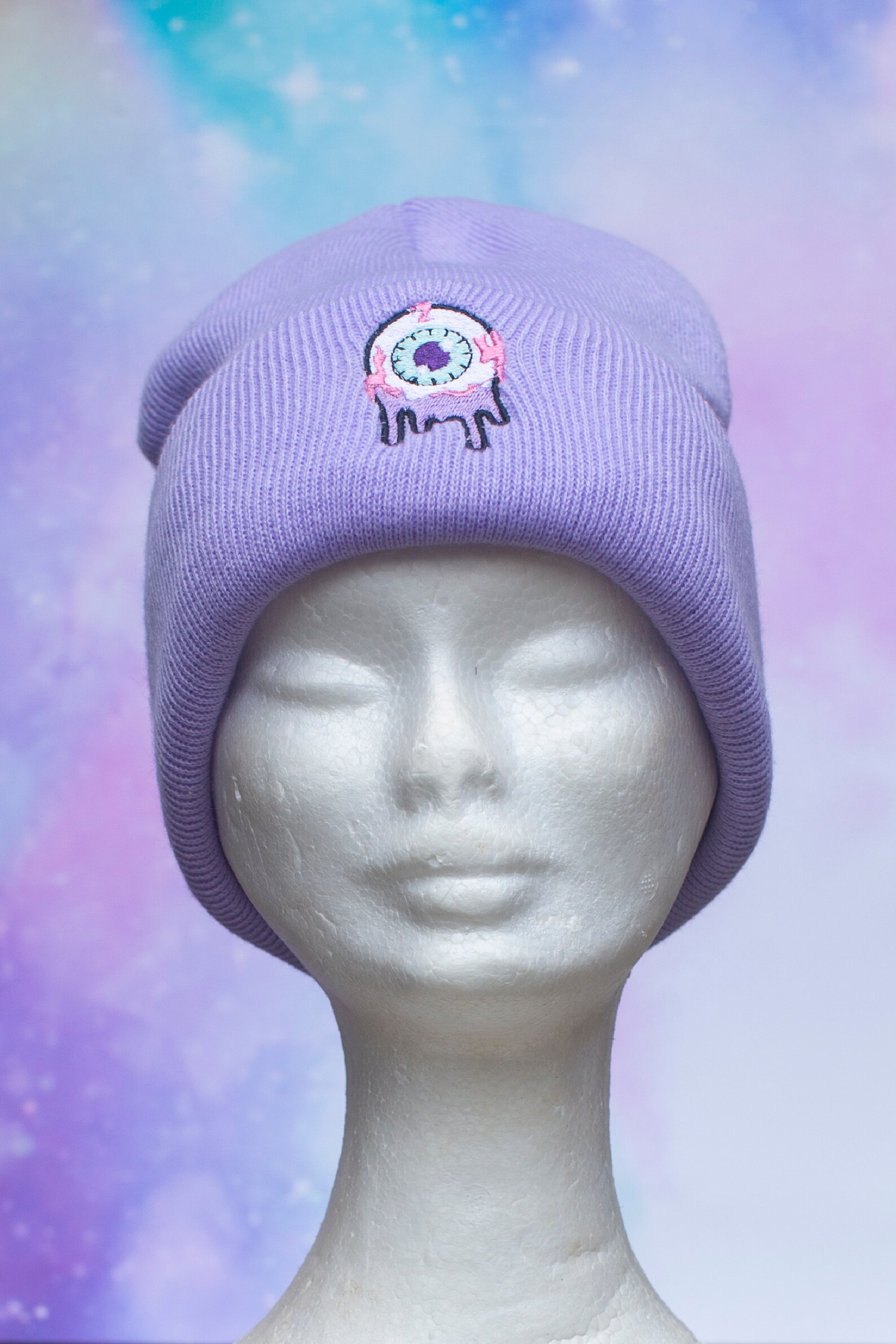 Pastel Goth Drippy Eyeball | Embroidered Beanie! - Etsy