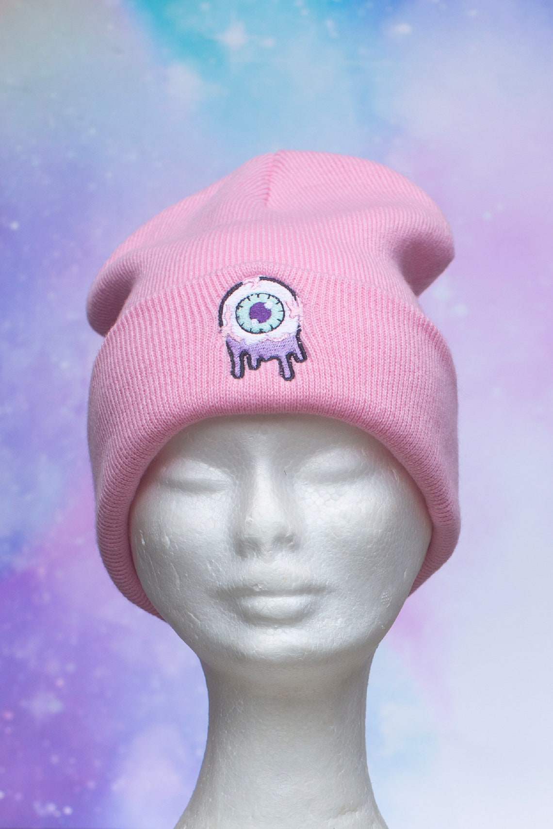 Pastel Goth Drippy Eyeball | Embroidered Beanie! - Etsy Australia