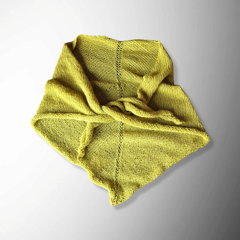 Chartreuse Alpaca Knit Triangle Scarf: Lime Green Wool Shawl - Etsy