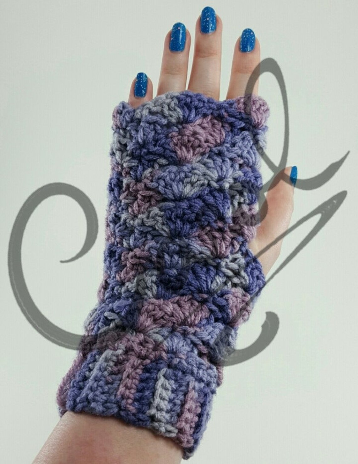 Crochet Shell Finger-less Gloves PDF Pattern - Etsy