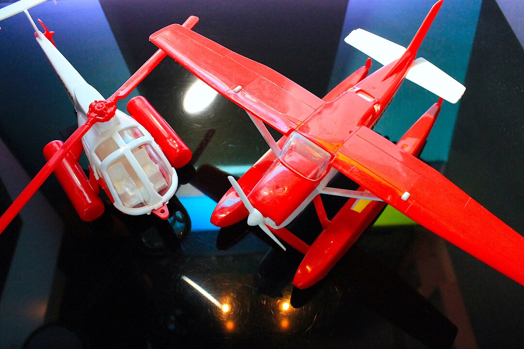 Processed Plastic Sea Plane and Ranger Copter Playset - Etsy