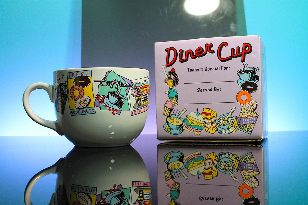 Dakin Retro Ceramic Diner Cup Large Size Mug Original Package Unused ...