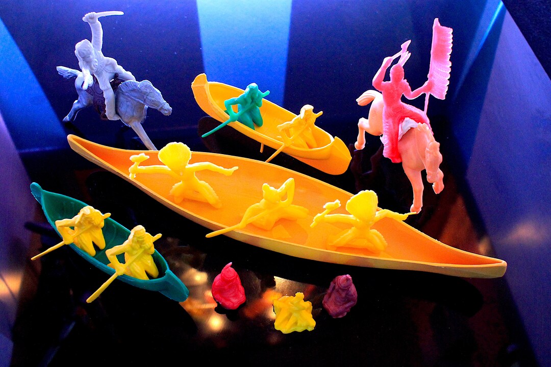 Tim Mee Toys Indian Canoe Playset Figures - Etsy