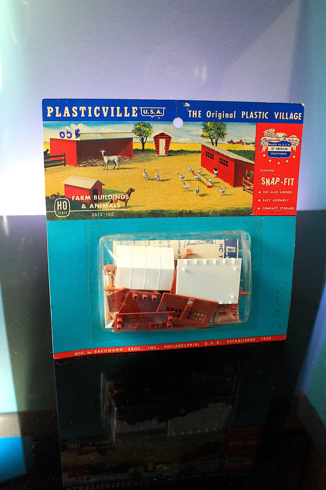 Plasticville HO Scale Farm Buildings & Animals #3612 Vintage Package - Etsy