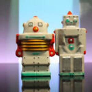 Ceramic Robots Salt & Pepper Shakers Clay Art Retro Pair Original ...