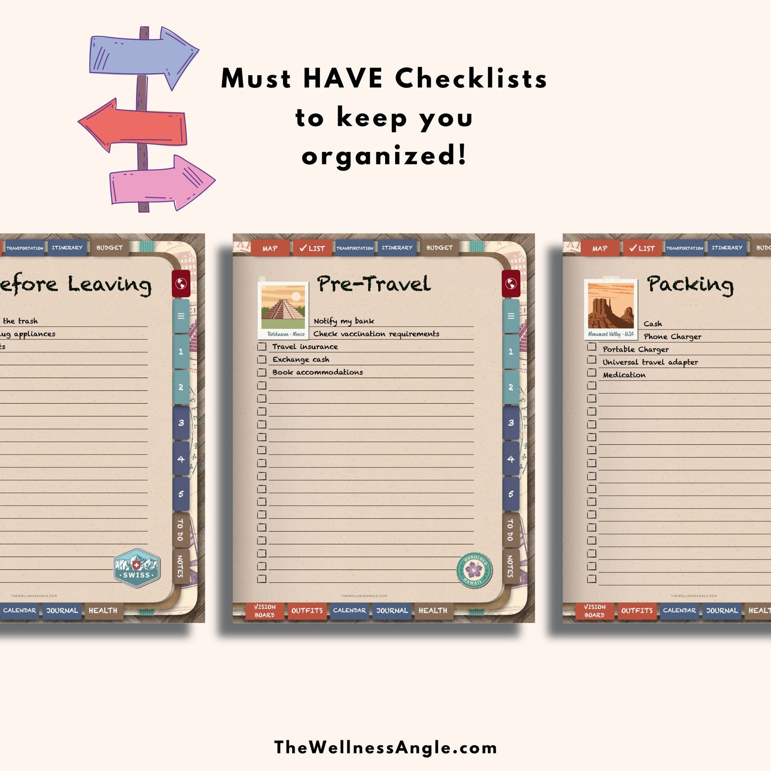 Goodnotes, Noteshelf, Travel Planner Journal, Vacation, Itinerary ...