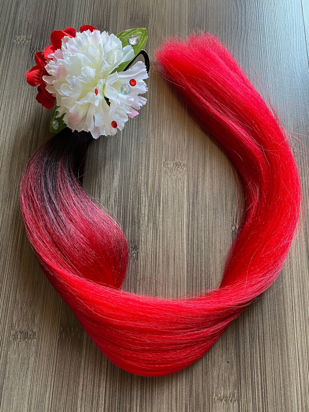 Red/black Unicorn Tail - Horse Tail - Pony Tail - Lovely Long Clip-on ...